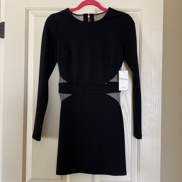 Tobi | Dresses | Black Dress With Mesh Cutouts | Poshmark